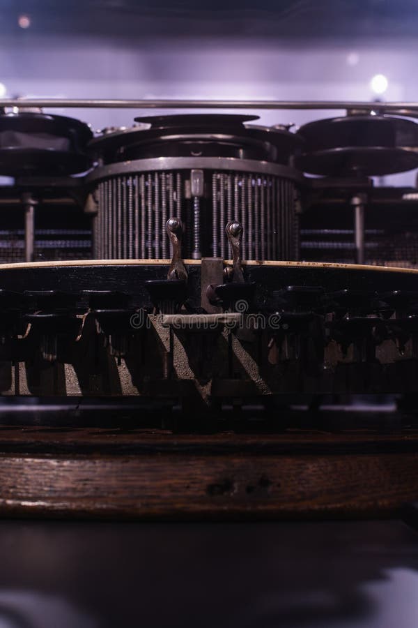 An Inside Look at Vintage Mechanical Typewriter Details Stock Image ...
