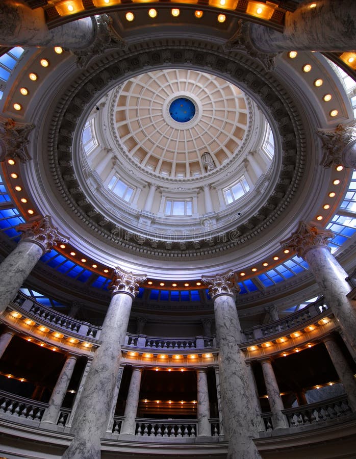 Inside Looking Up at Dome in Capitol State Capital Building Stock Image ...