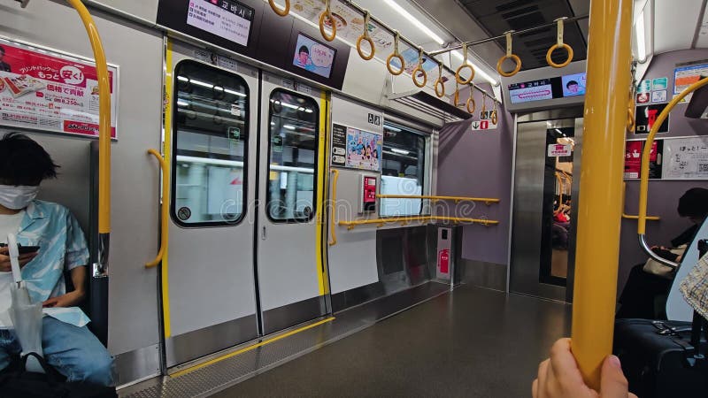 Inside a Loop Line Train in Downtown Osaka, Japan Stock Video - Video ...