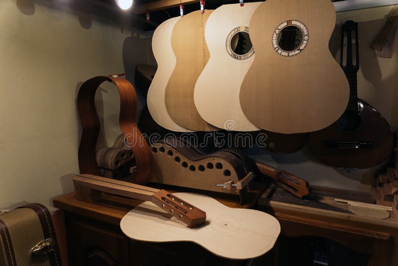 Inside Luthier Workshop stock image. Image of craftsman - 263487871