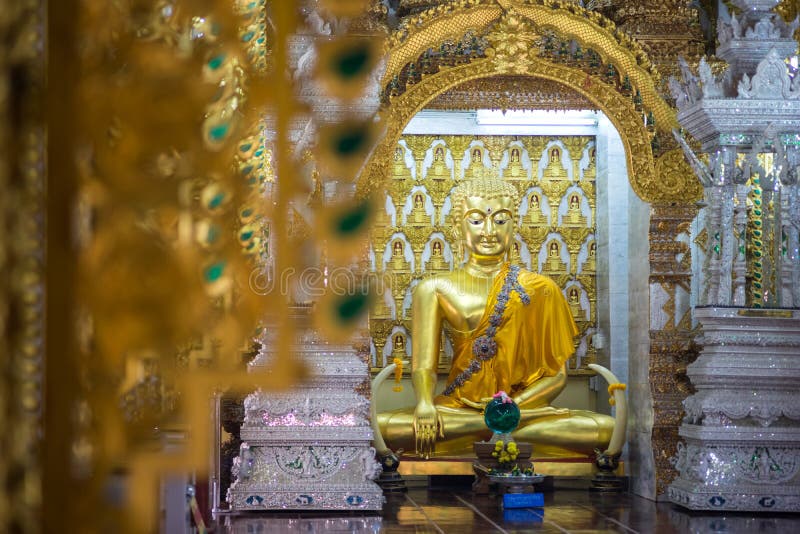 Inside Main Church of Thai Temple Stock Image - Image of respect ...