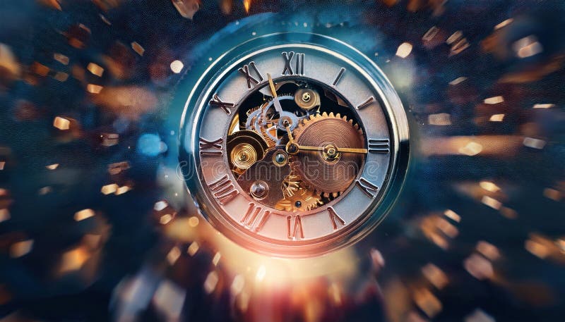 Inside Mechanism, Clockwork with Working Gears. Close-up, Detailed ...