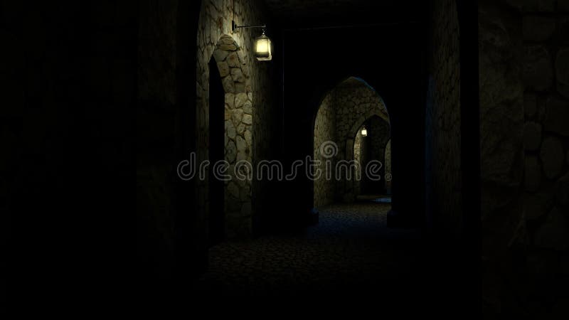 Scary Medieval Church at Night. 3d Rendering. Stock Footage - Video of ...