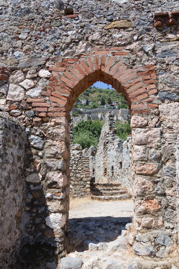 Inside Medieval Castle Wall of Alanya Stock Image - Image of ...