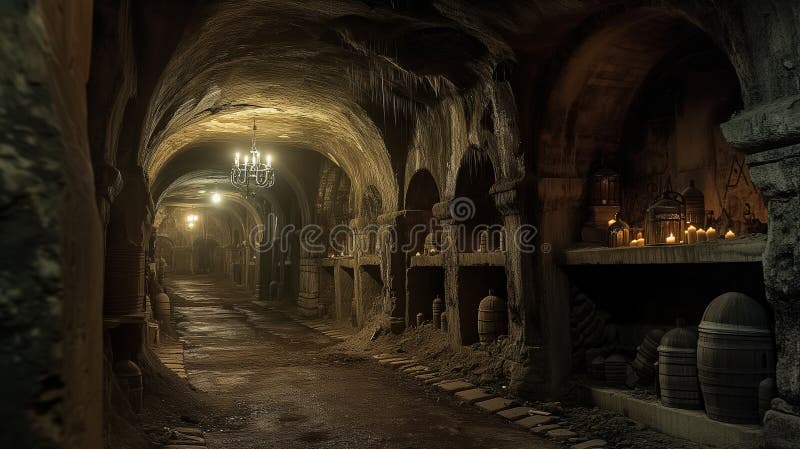 Inside Crypt - Generative AI Stock Illustration - Illustration of moody ...