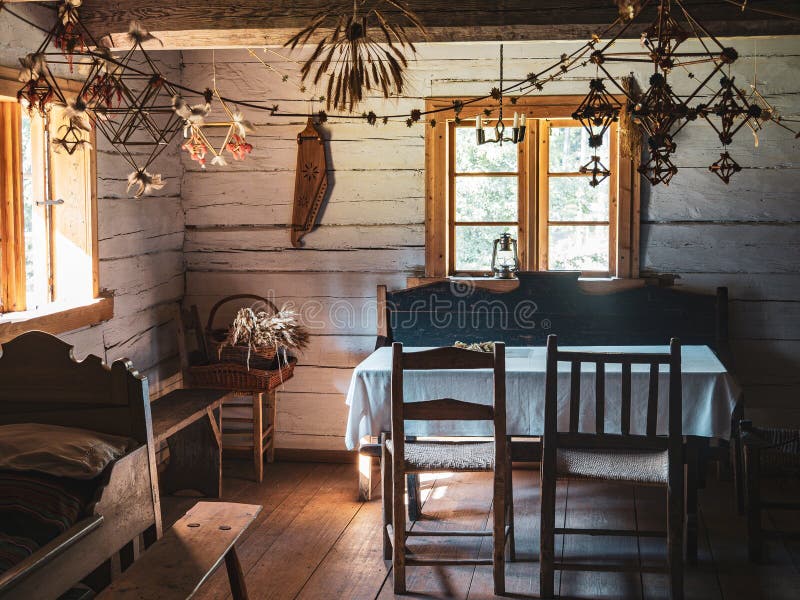 Inside a Medieval Restored House Stock Image - Image of latvia, chair ...