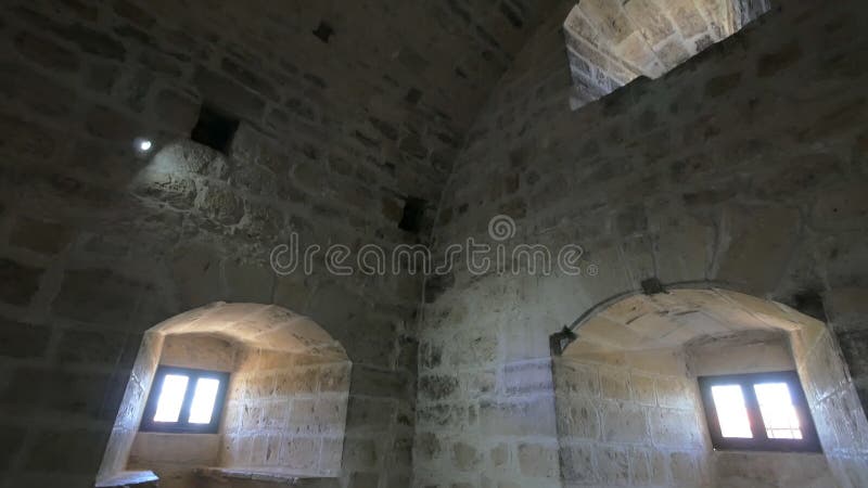Inside Medieval Stone Castle, Panoramic View from Ceiling To Floor ...