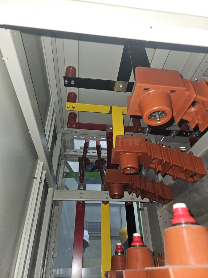 The Inside of a Medium Voltage Electrical Panel Stock Image - Image of ...