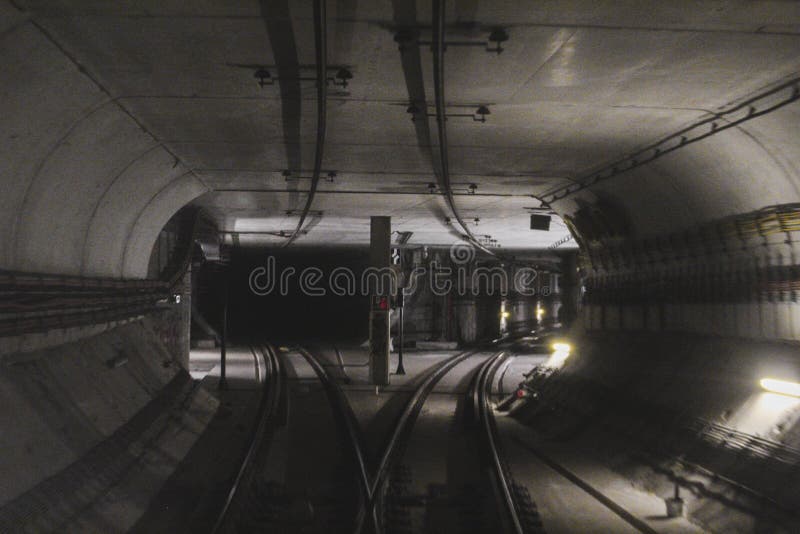 Inside of the Metro Station with Rails Stock Photo - Image of japan ...