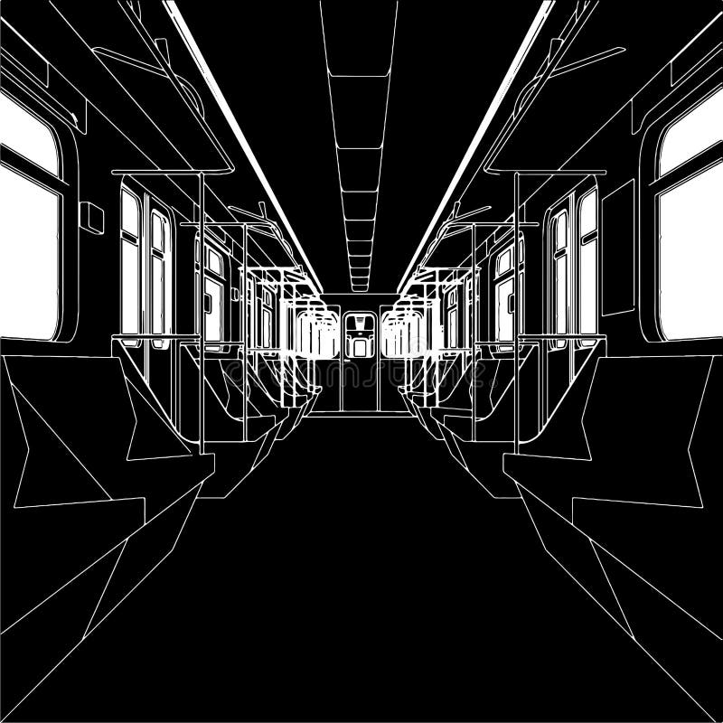 Inside of Metro Train Wagon Vector 01 Stock Vector - Illustration of ...