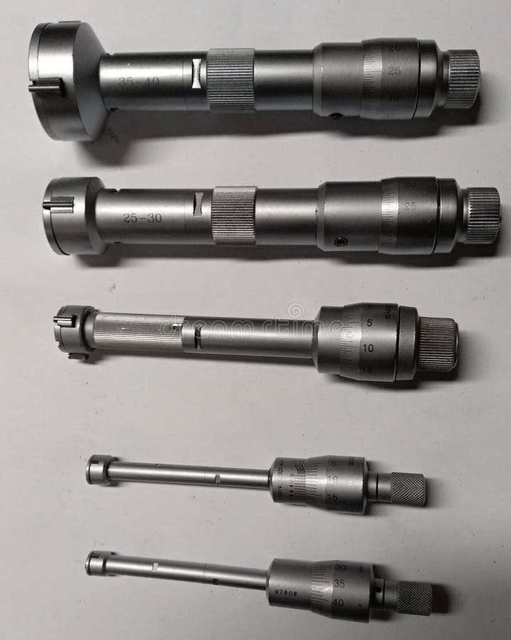 Inside Micrometers with White Background Stock Photo - Image of ...