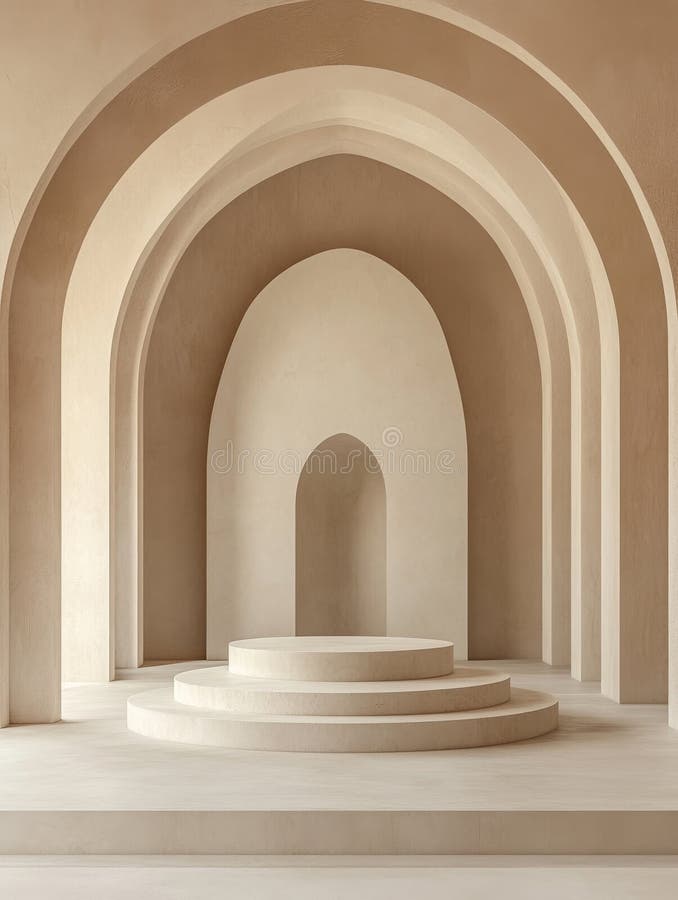 Inside, a Minimalist Space Showcases Beige Products with Sunlight and ...