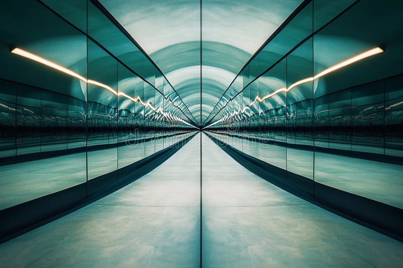 Mirror Tunnel Creating an Infinite Reflection Effect with Vibrant ...
