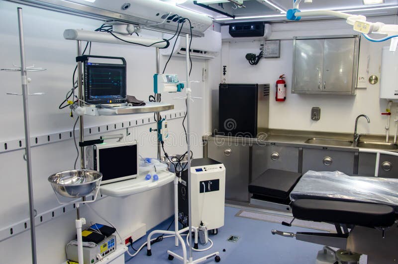Inside Mobile Hospital. Operating Room of the Field Hospital Stock ...