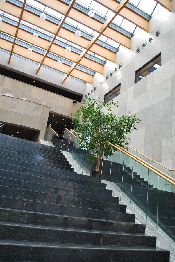 Inside Modern Glass Office Building Stock Photo - Image of windows ...