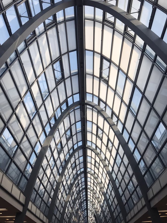 Modern Building Made of Steel and Glass Stock Image - Image of passage ...