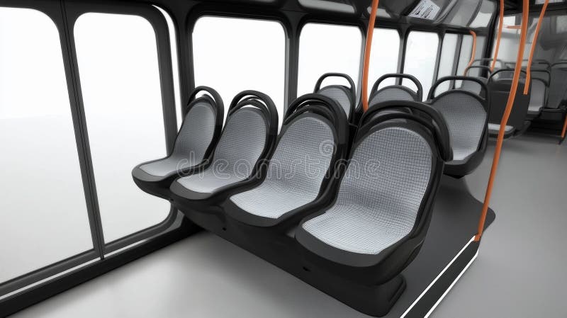 Modern Bus Interior Featuring Stylish Seating Design in a Spacious ...