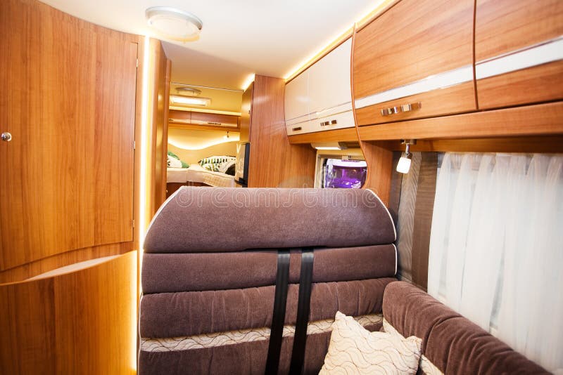 Inside of Modern Camper stock image. Image of comfortable - 37093997