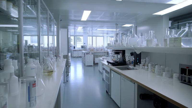 Inside a Modern Chemical Laboratory Created with Generative AI. Stock ...