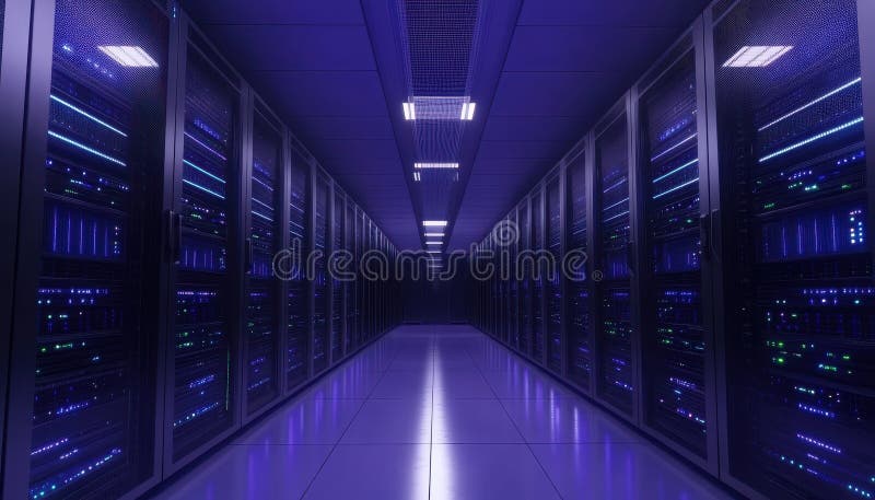 Inside a Modern Data Server Center with Digital Hosting Facilities at ...