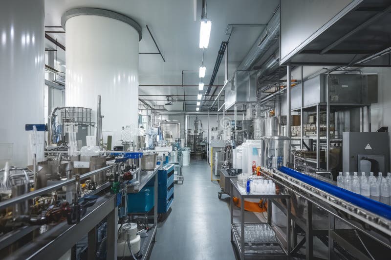Inside a Modern Drug Manufacturing Plant Stock Photo - Image of ...