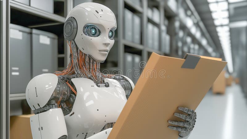 Robot Performing Quality Control Checks in a Busy Manufacturing ...