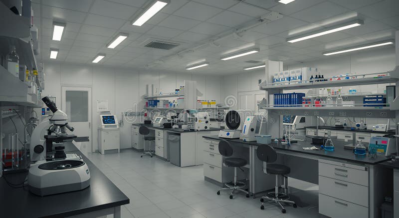 Inside Modern Laboratory with Equipment for Scientific Research and ...
