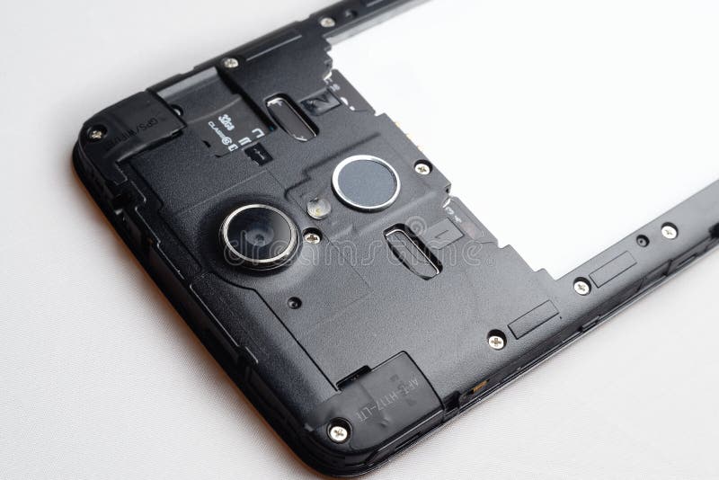 Inside Modern Mobile Phone with Fingerprint Sensor Isolated Stock Photo ...