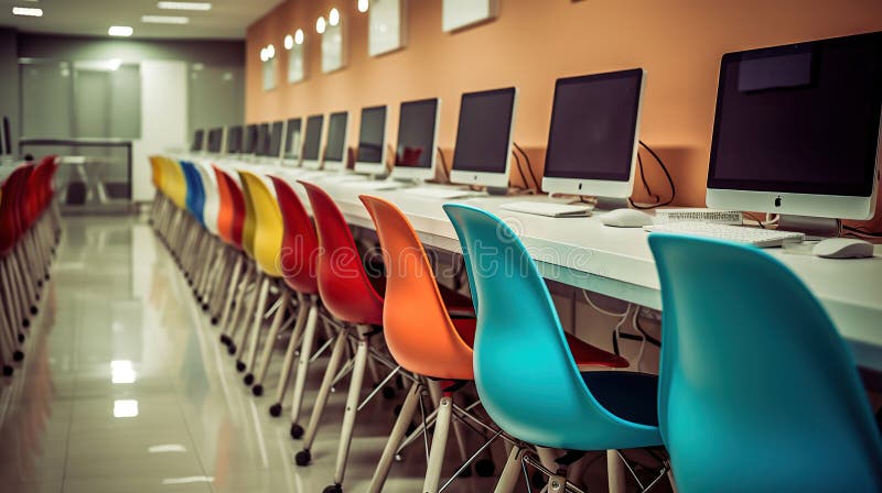 Inside a Modern Office Working Room. Generative Ai Stock Illustration ...