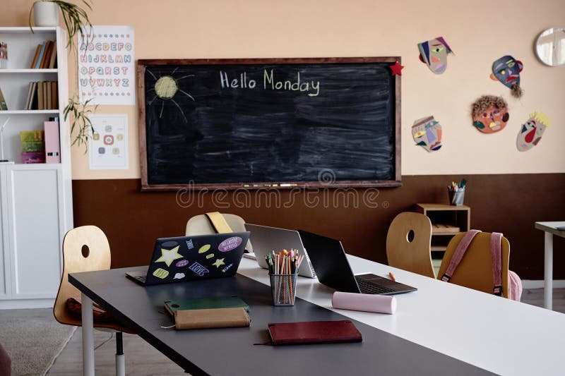 Inside of Modern Study Room with Computers Stock Photo - Image of ...