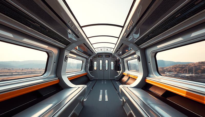 Inside a Modern Train Carriage Comfortable Seating and Public Transport ...