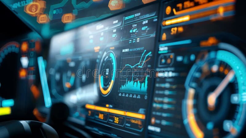 Innovative Digital Dashboard Displaying Data and Statistics in ...