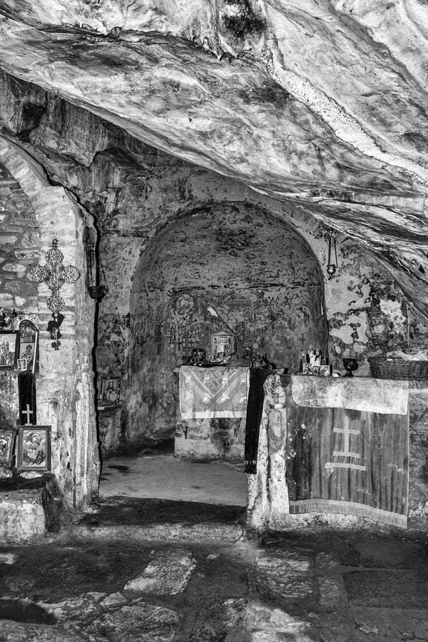 Inside the Monastery Enclosed by Davelis Cave Stock Image - Image of ...