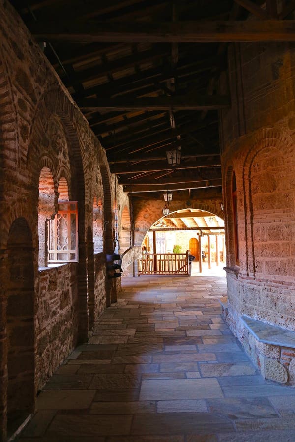 Inside Monastery Meteora on the Rock Stock Image - Image of mountains ...