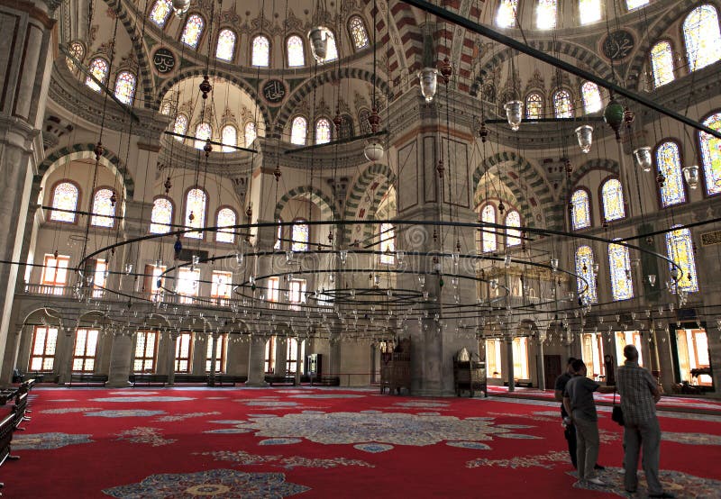 Inside the mosque editorial stock photo. Image of blue - 91463938