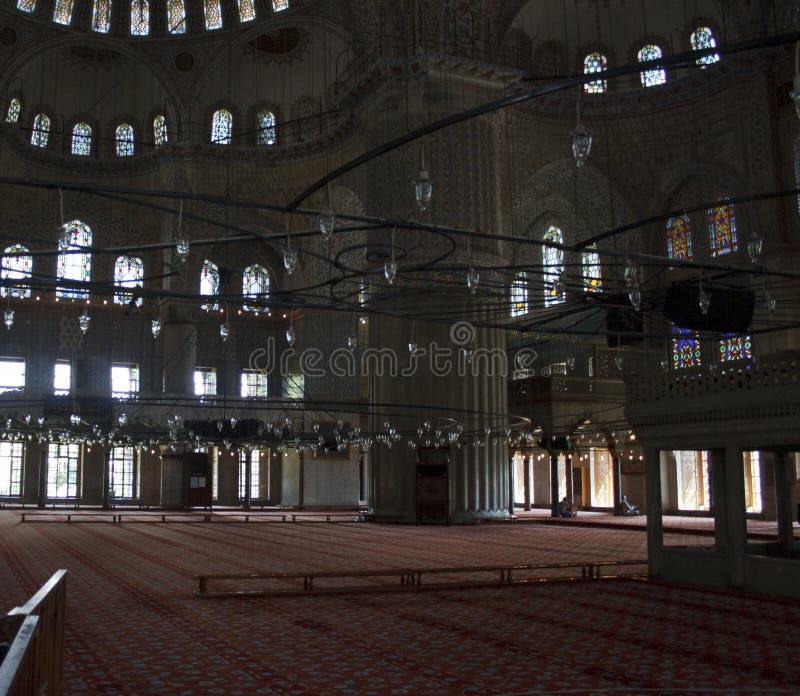 Inside a Mosque in Istanbul Stock Image - Image of blue, famous: 27870493