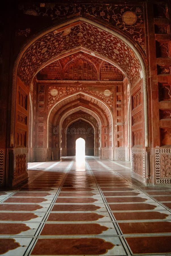 Inside Of The Mosque In Taj Mahal Complex, Agra, India Stock Image ...