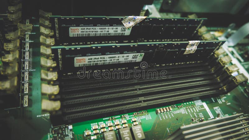 Inside Motherboard of Server, RAM Editorial Stock Photo - Image of main ...