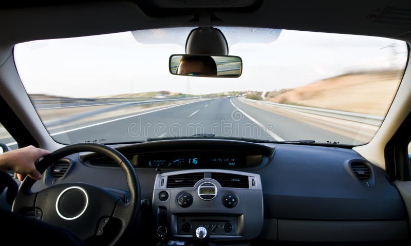 Inside moving vehicle stock image. Image of dashboard - 4550063
