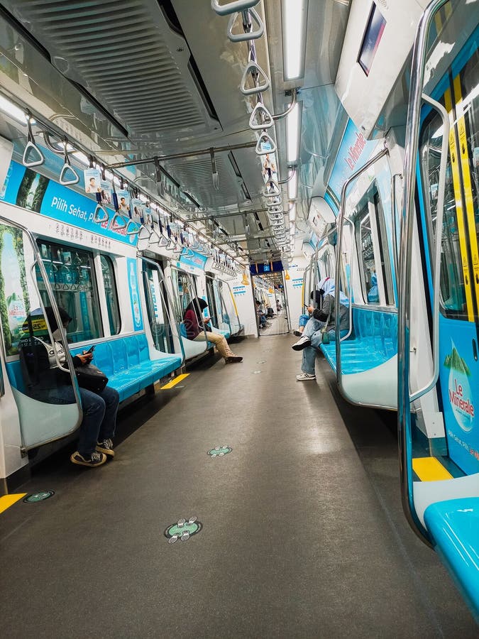 Inside of MRT Subway Train in Jakarta Editorial Stock Image - Image of ...