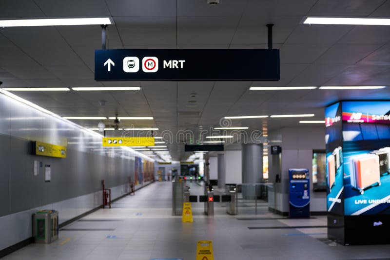 Inside of MRT Train Station at the Jakarta Station. Mass Rapid ...