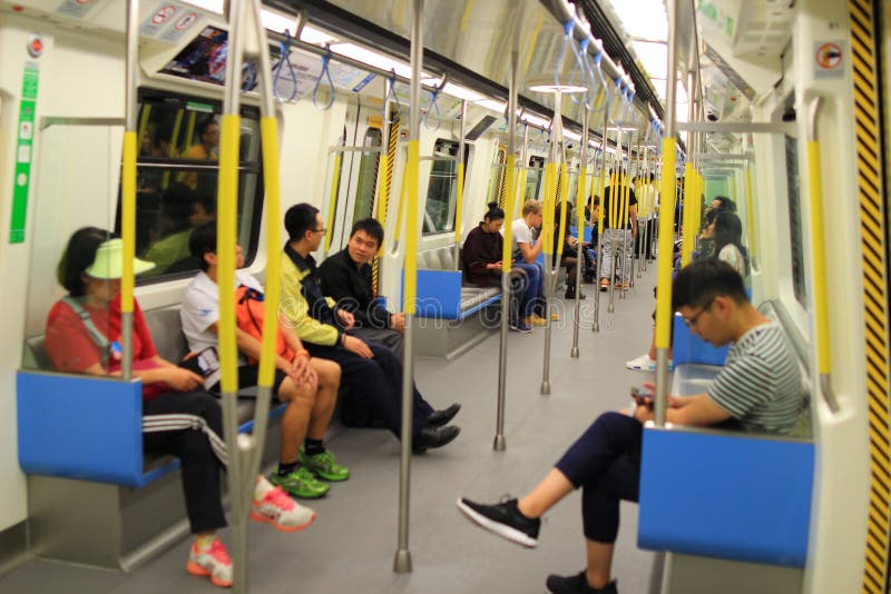 Inside a MTR new train. editorial stock image. Image of modern - 95766714