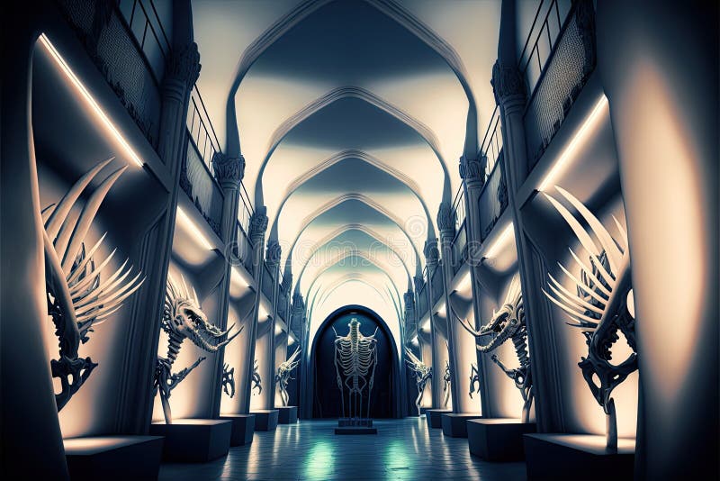 Extraterrestrial Alien Museum Interior Stock Illustration ...