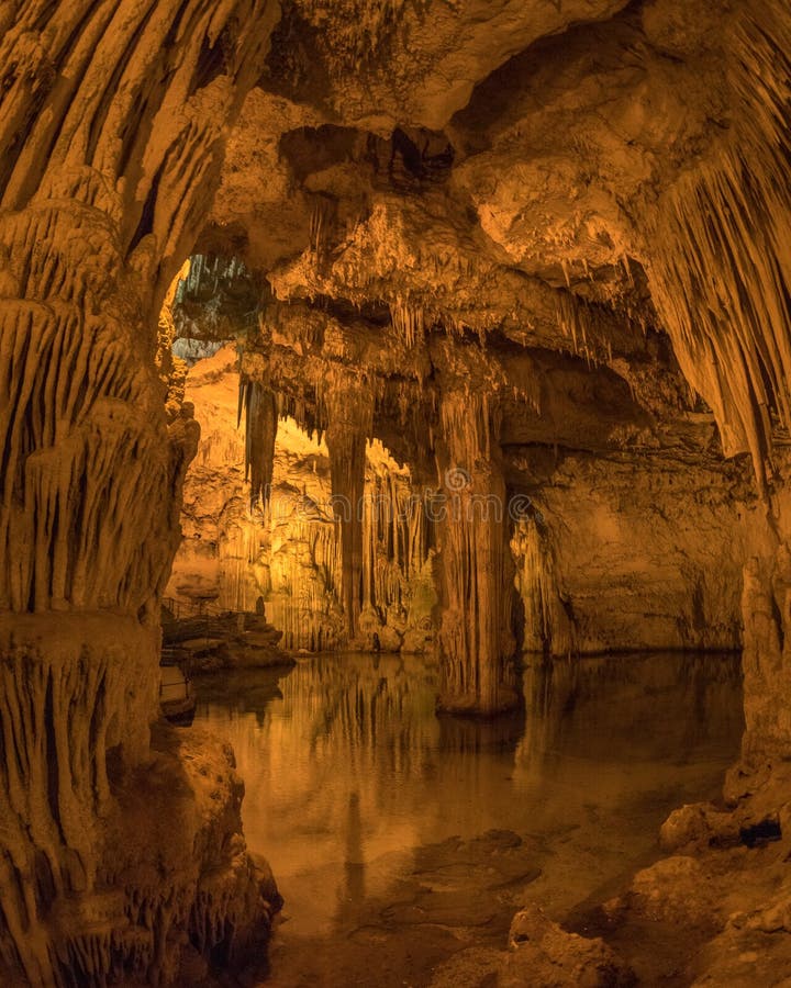 Inside the Nettuno Cave in Sardinia Stock Image - Image of formation ...