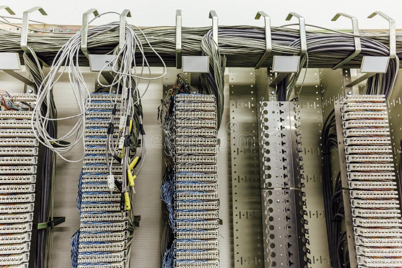 Inside Network Server Room, Cables and Switches, Network Connection ...
