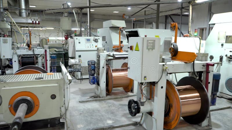 Cable Production Process, Mechanism in a Cable Factory Stock Footage ...