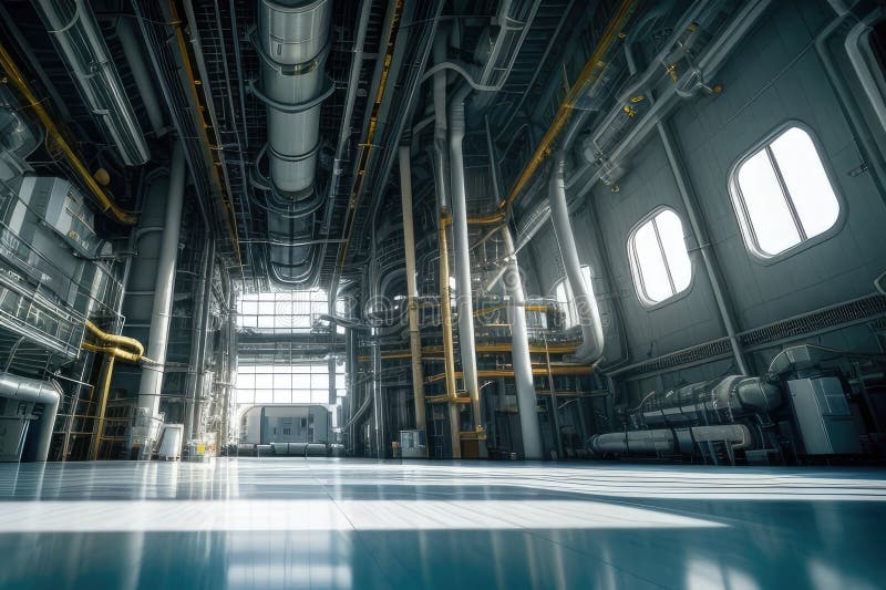 Inside a Nuclear Reactor in a Power Plant or Science Institute Stock ...