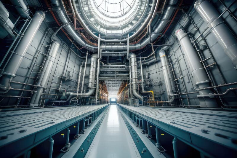 Inside a Nuclear Reactor in a Power Plant or Science Institute Stock ...