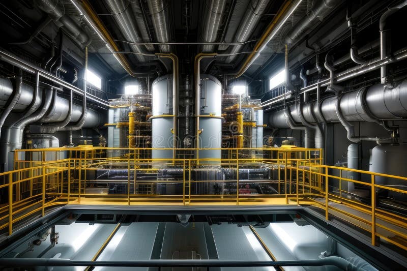 Inside a Nuclear Reactor in a Power Plant or Science Institute Stock ...
