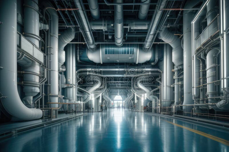 Inside a Nuclear Reactor in a Power Plant or Science Institute Stock ...